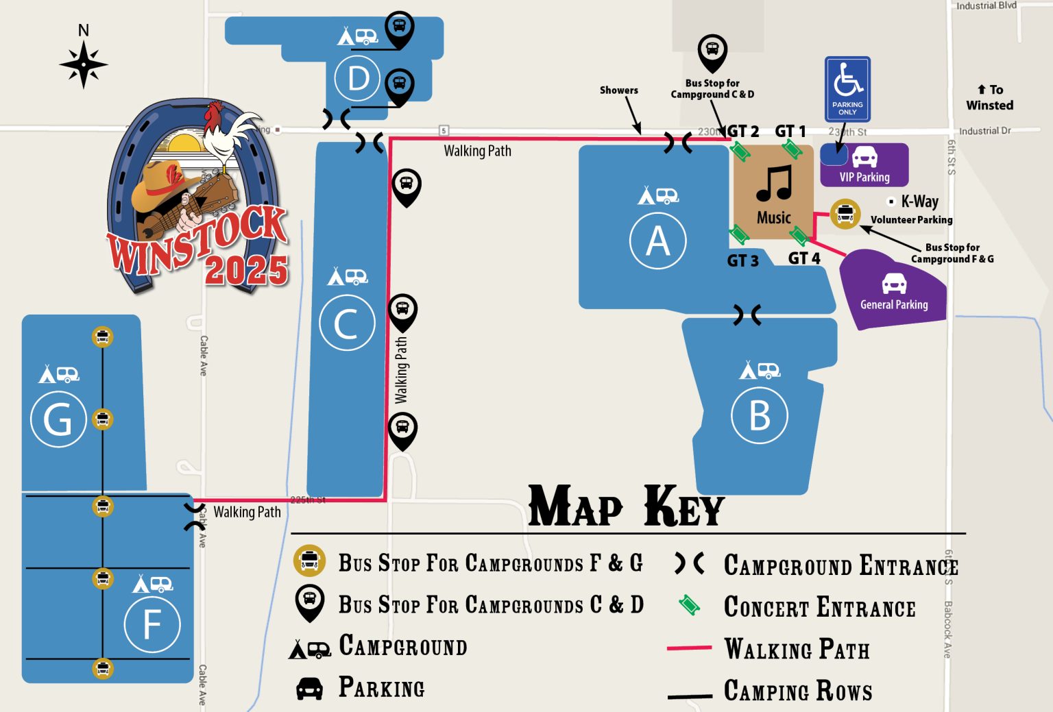 Festival Map - Winstock County Music Festival - Winsted, MN